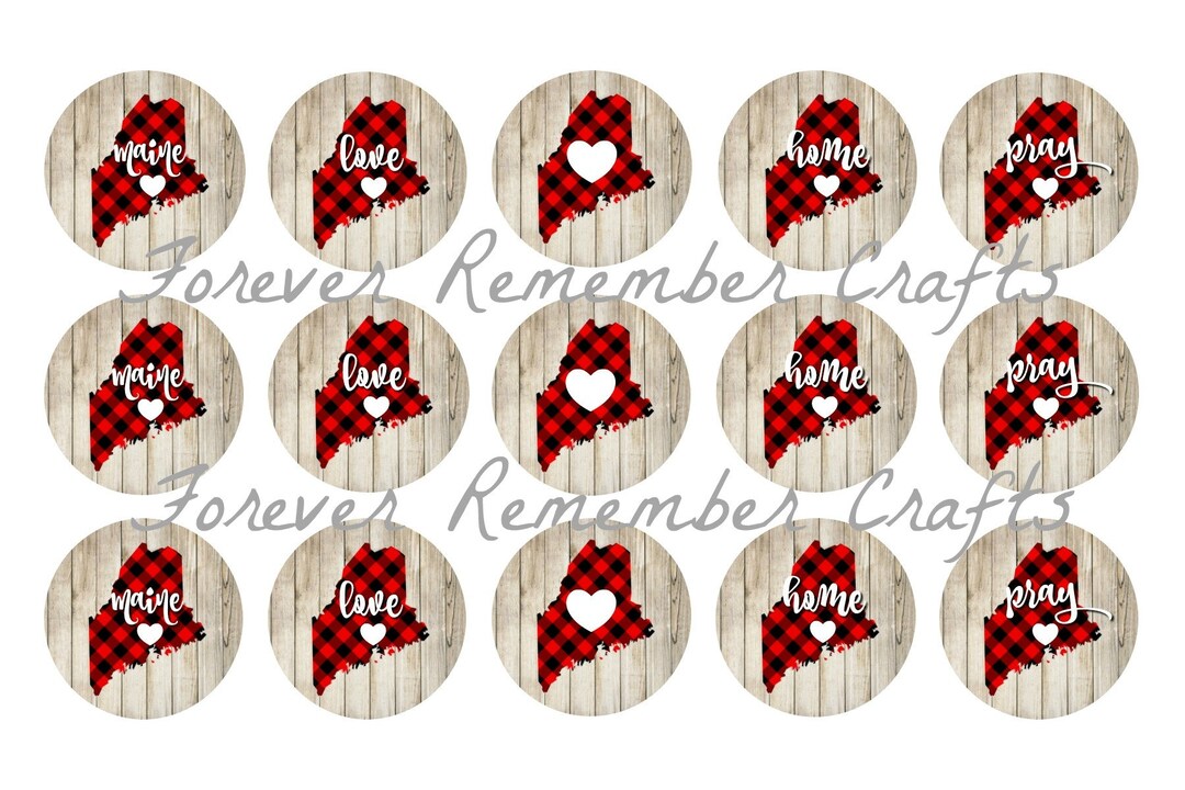 INSTANT DOWNLOAD 1 Inch Maine Plaid Sayings 1 Inch Bottle Cap Image ...