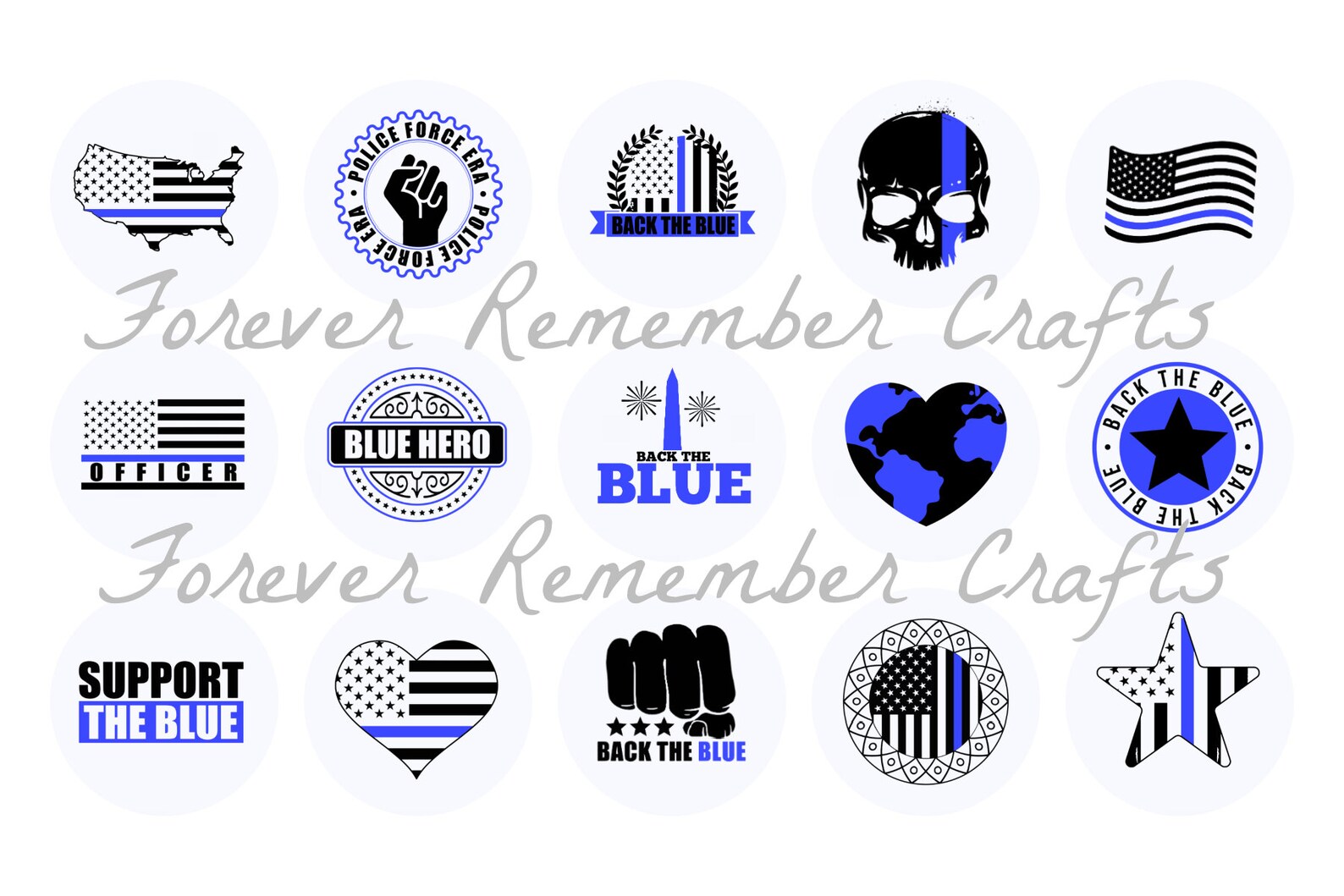 INSTANT DOWNLOAD Police Thin Blue Line Police Sayings 1 Inch - Etsy