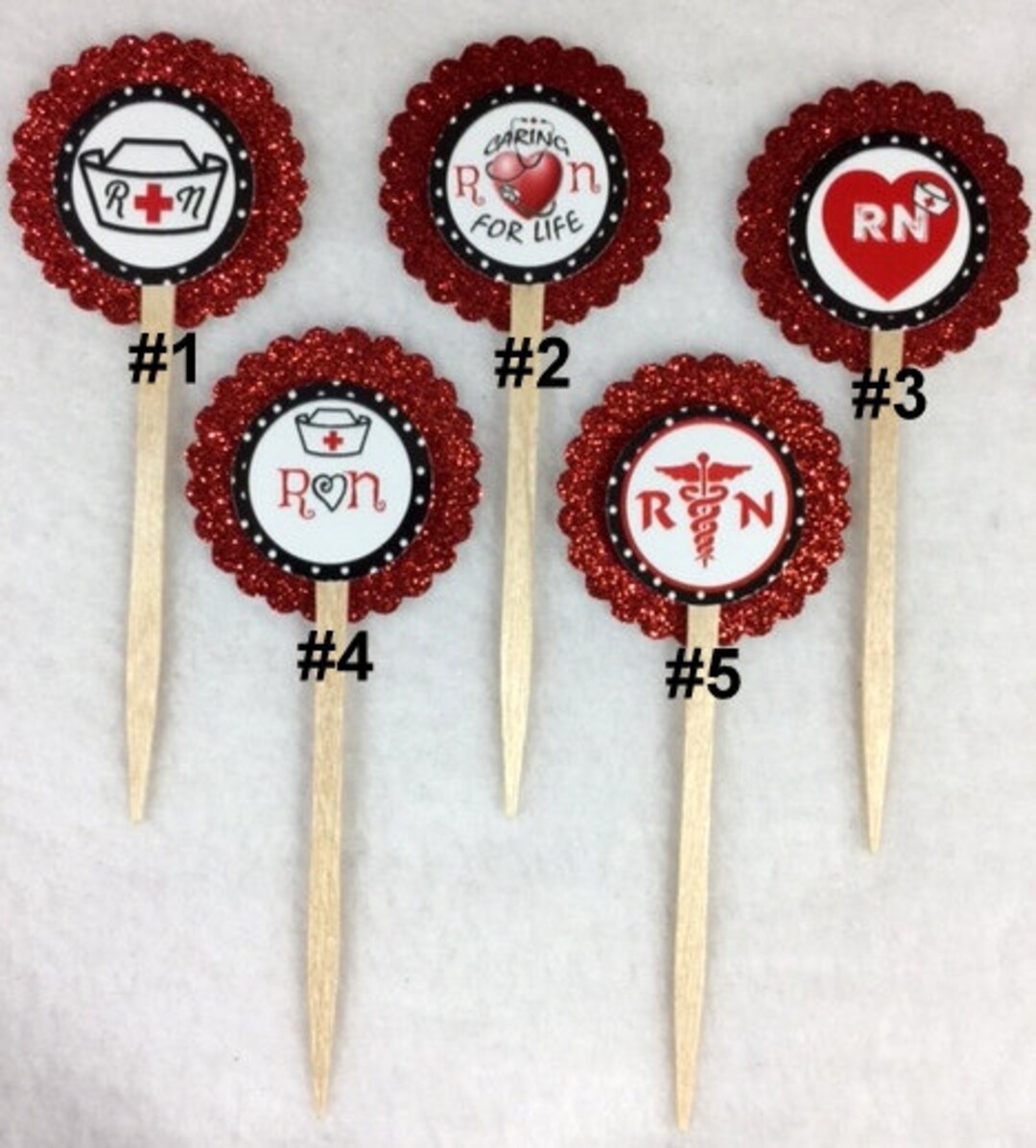 Set of 12 RN Nursing Cupcake Toppers your Choice of Any 12 - Etsy