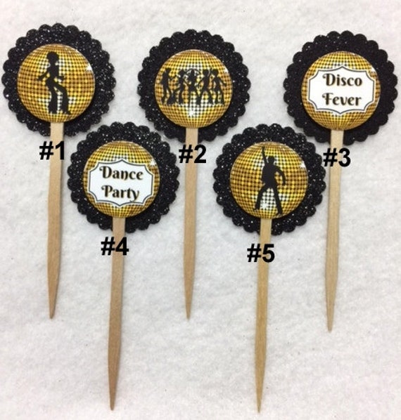 Set Of 12 Personalized Disco Gold Birthday Party Cupcake | Etsy