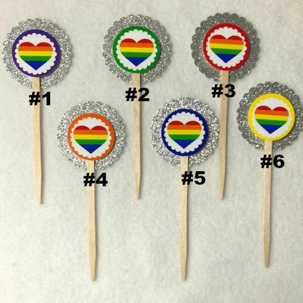 Lgbt Cupcake Toppers - Etsy