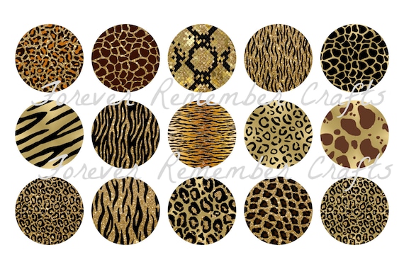 INSTANT DOWNLOAD Gold Animal Print Background 1 Inch Bottle - Etsy