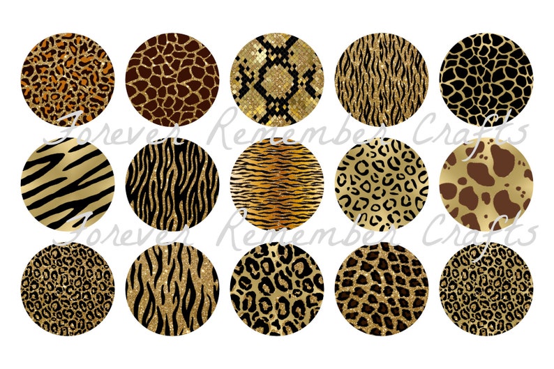 INSTANT DOWNLOAD Gold Animal Print Background 1 Inch Bottle - Etsy