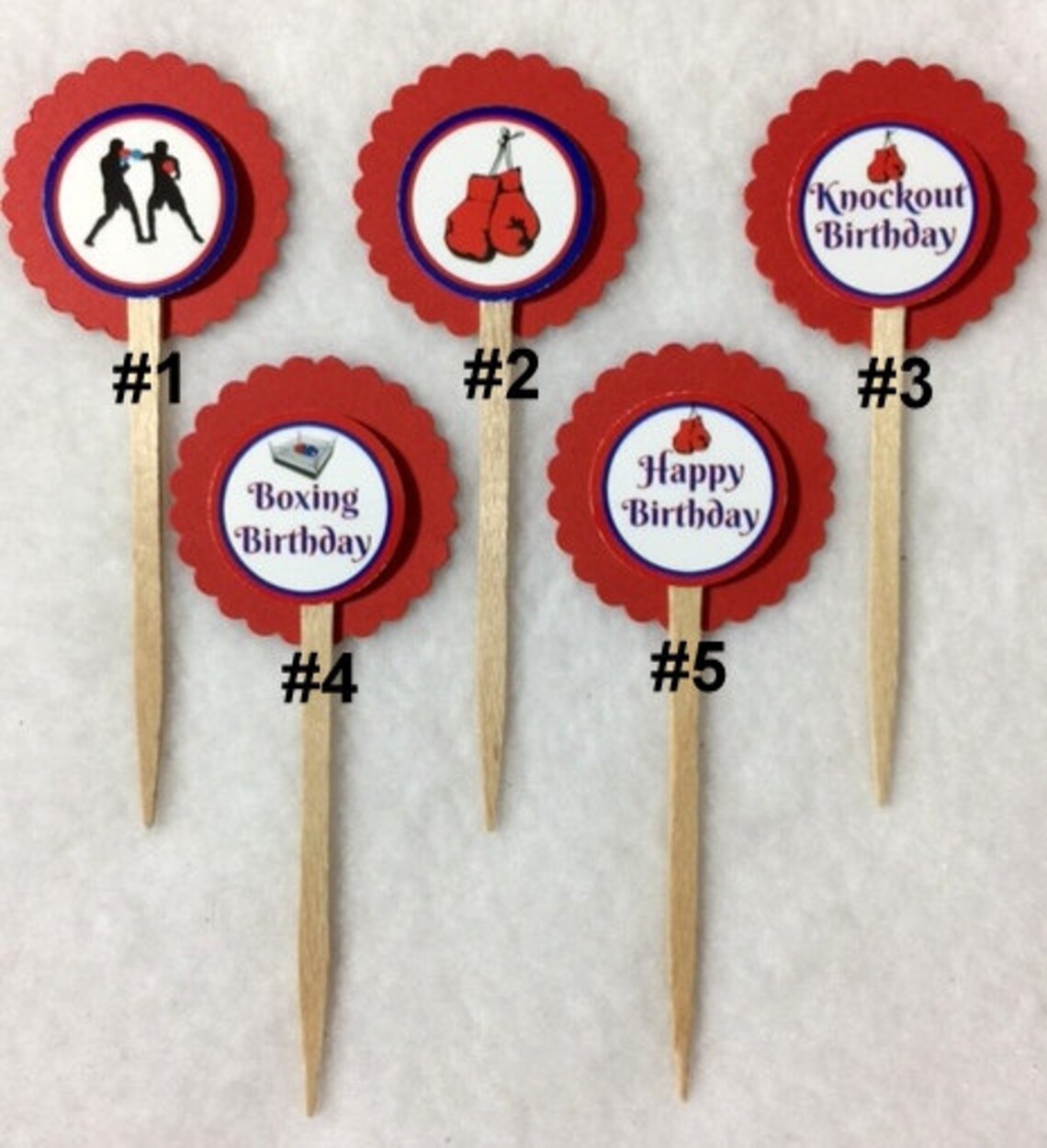 Set of 12 Boxing Birthday Cupcake Toppers your Choice of Any | Etsy