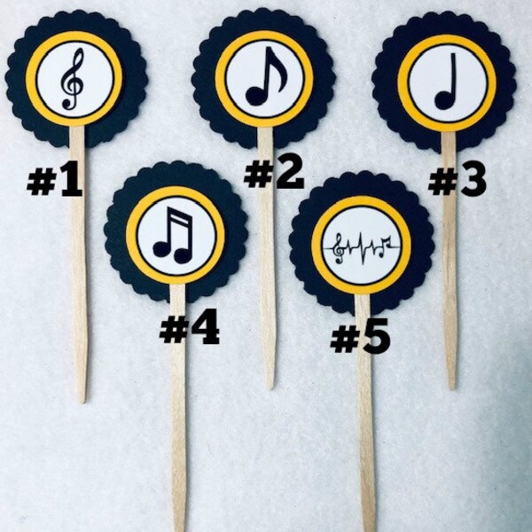 Music Note Cupcake Toppers - Etsy