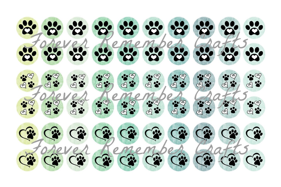 INSTANT DOWNLOAD 12mm Paw Print Template - Etsy