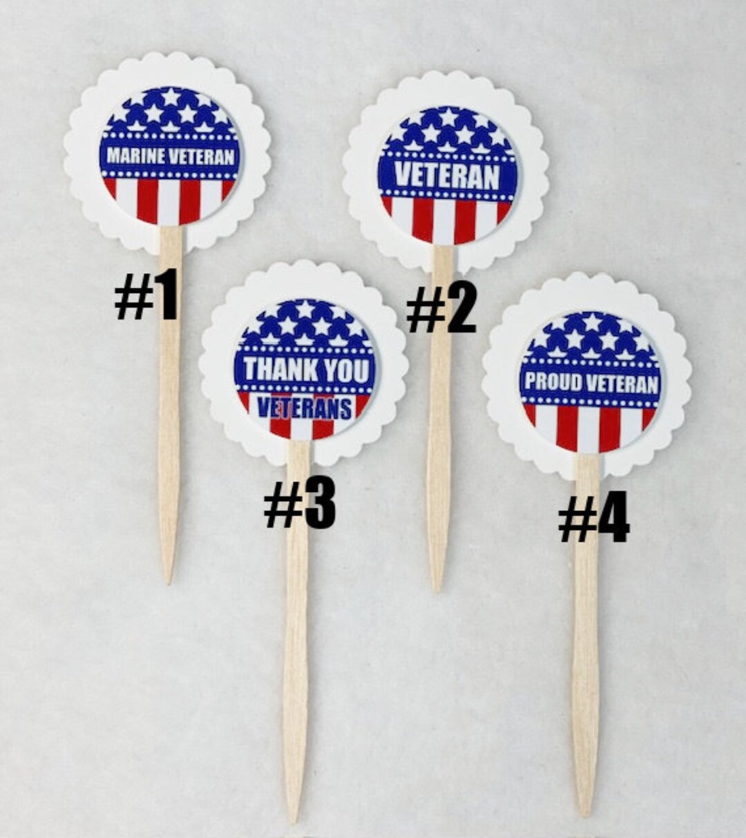 ANY YEAR Set of 12 Personalized Marine Veteran Cupcake Toppers - Etsy