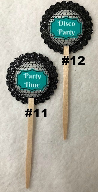 Set Of 12 Personalized Disco Party Cupcake Toppers Your | Etsy