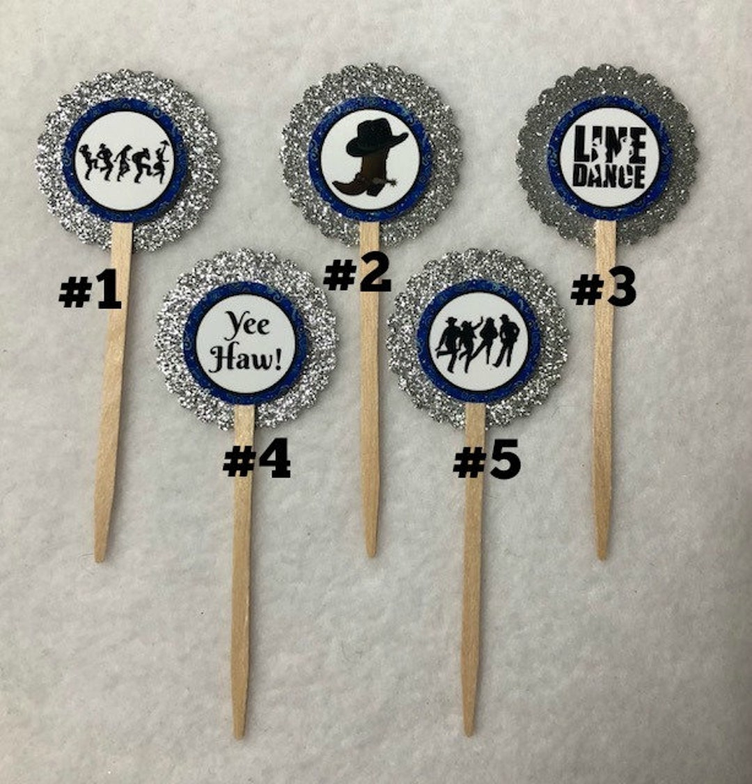 Set of 12 Line Dancing Cupcake Toppers your Choice of Any 12 - Etsy