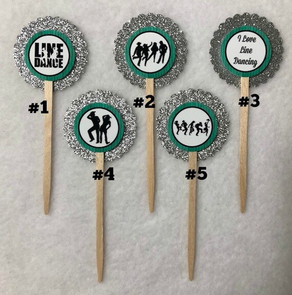 Set of 12 Line Dancing Cupcake Toppers your Choice of Any 12 | Etsy