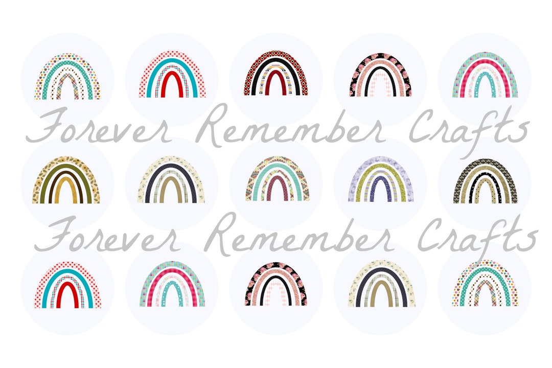 INSTANT DOWNLOAD Rainbows 1 Inch Bottle Cap Image Sheets digital Image ...