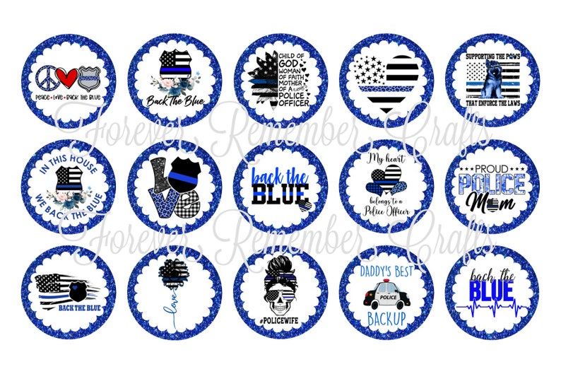 INSTANT DOWNLOAD Police Thin Blue Line Police Sayings 1 Inch - Etsy