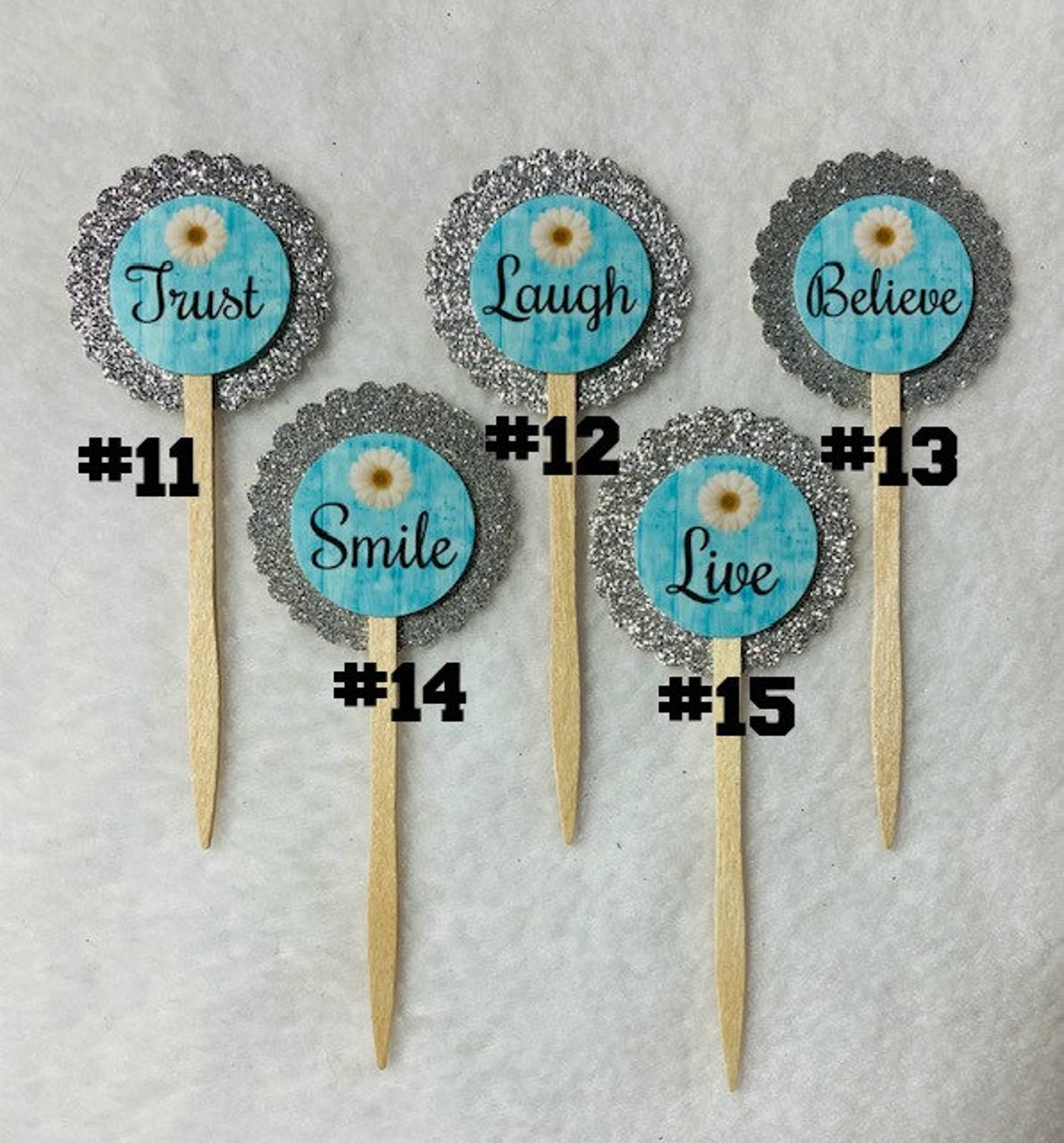 Set of 12 Inspirational Sayings Cupcake Toppers your Choice - Etsy