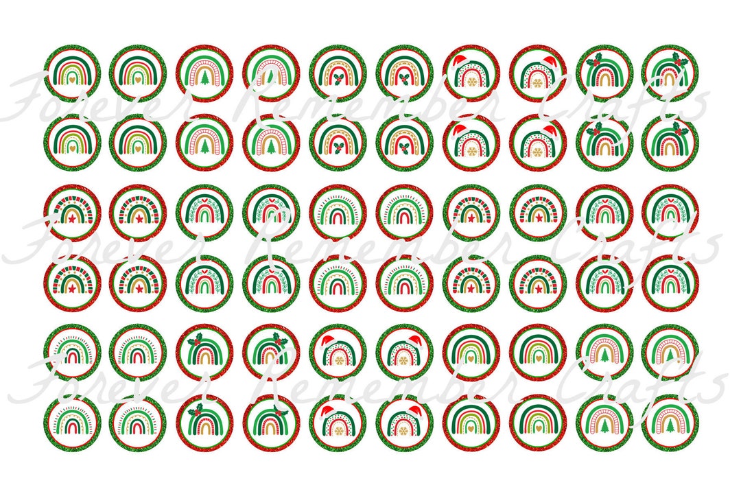 INSTANT DOWNLOAD 12mm Christmas Rainbows Template - Etsy