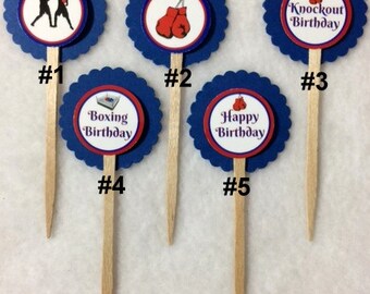 Set of 12 Boxing Birthday Cupcake Toppers your Choice of Any | Etsy
