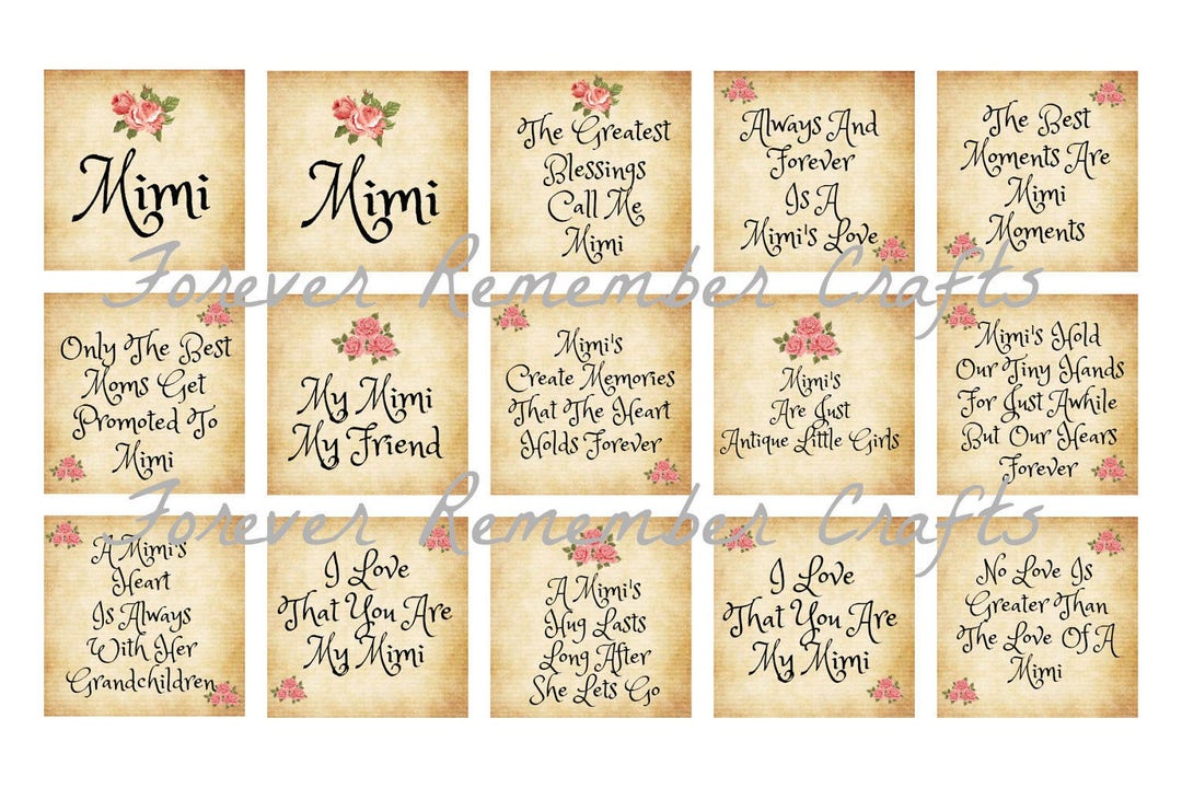 INSTANT DOWNLOAD Mimi Quotes & Sayings Square 1x1 Image Sheets digital ...
