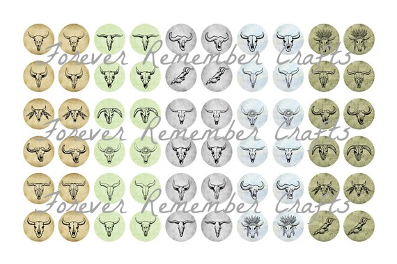 INSTANT DOWNLOAD 12mm Cow Skull Template | Etsy
