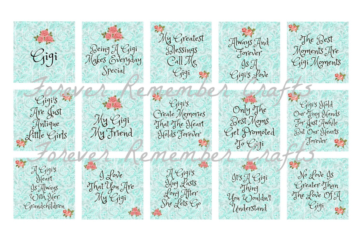 INSTANT DOWNLOAD Gigi Quotes & Sayings Square 1x1 Image Sheets - Etsy