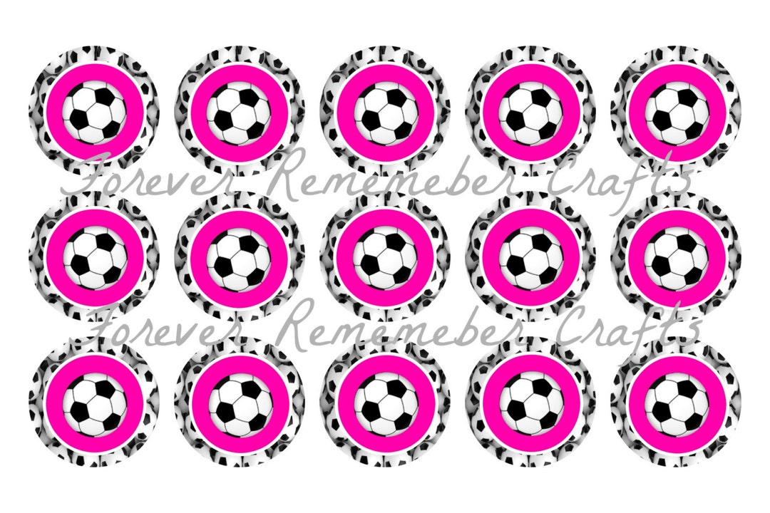 INSTANT DOWNLOAD Soccer Ball Bottle Cap Image Sheets digital Image 4x6 ...