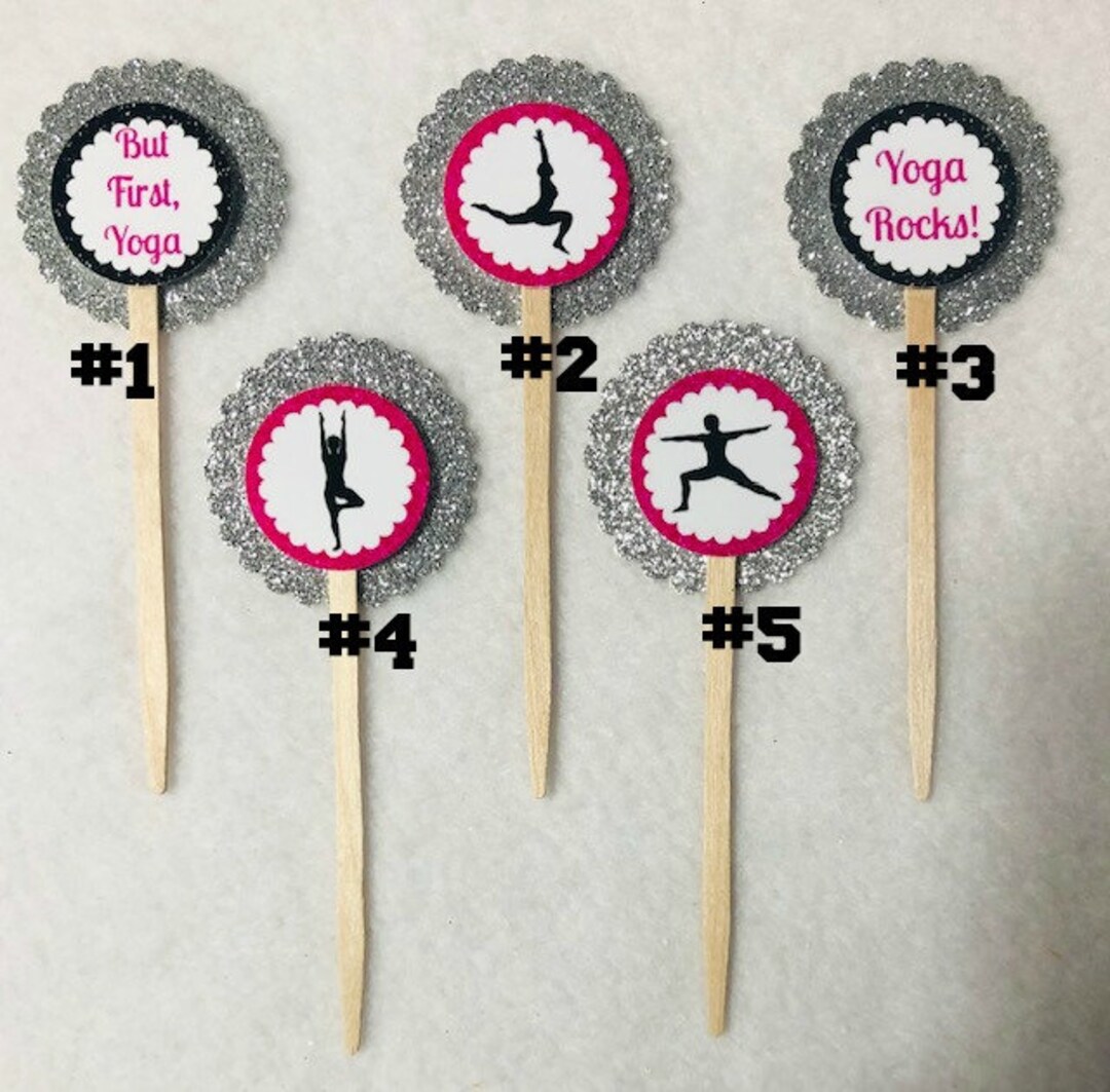 Set of 12 Yoga Cupcake Toppers your Choice of Any 12 - Etsy