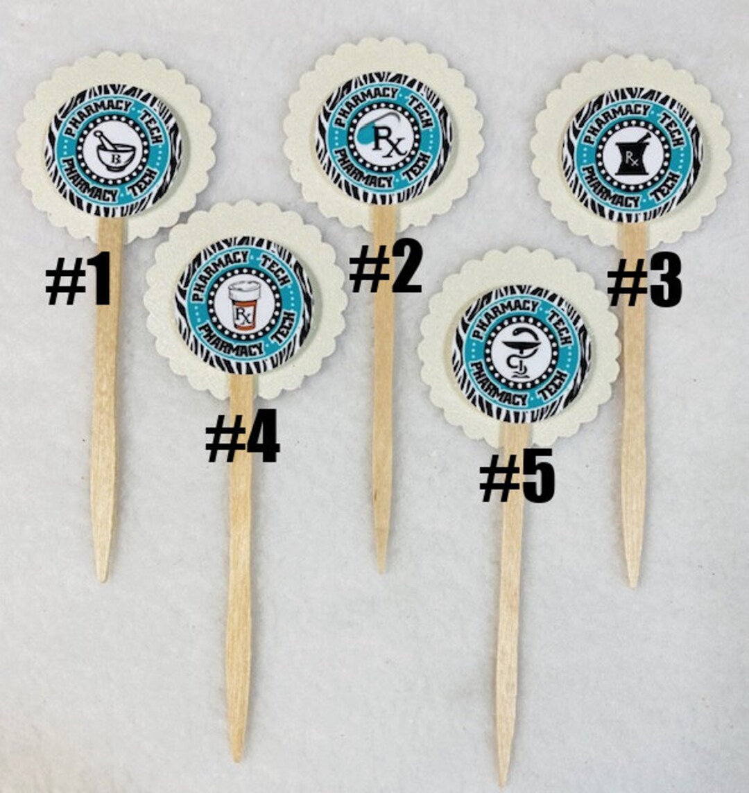 Set of 12 Pharmacy Tech Cupcake Toppers you Choice of Any 12 - Etsy