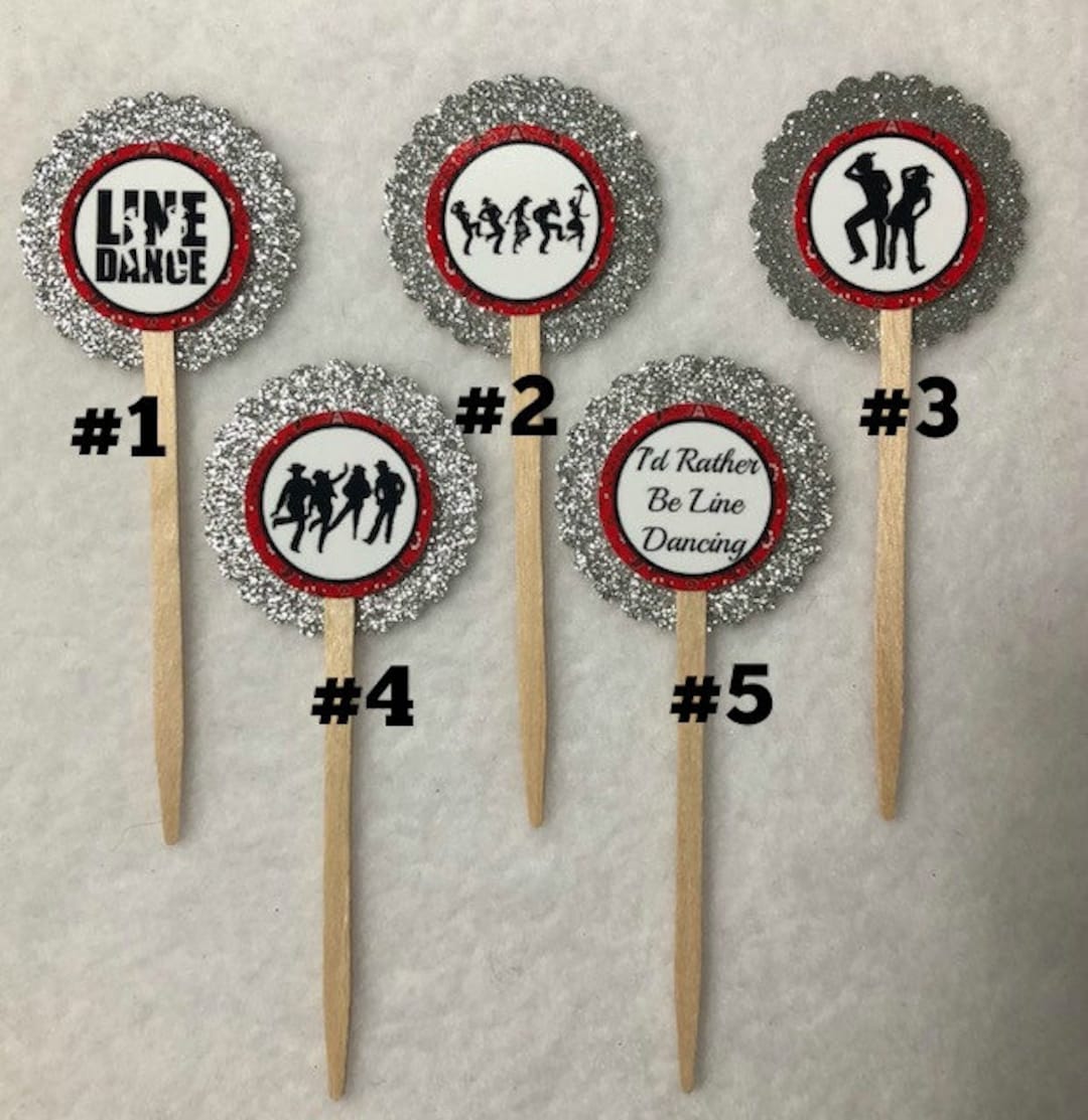 Set of 12 Line Dancing Cupcake Toppers your Choice of Any 12 - Etsy