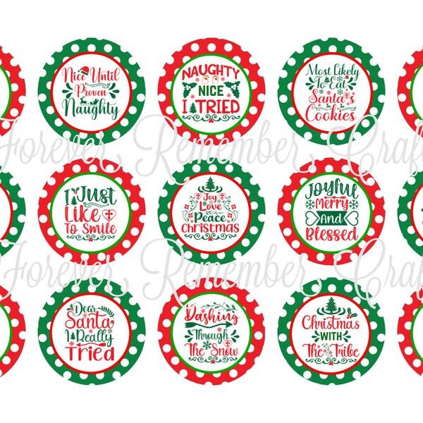 Christmas Bottle Cap Images - Etsy