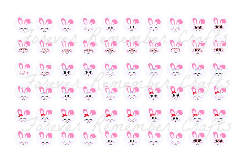 INSTANT DOWNLOAD 12mm Easter Bunny Faces Template - Etsy