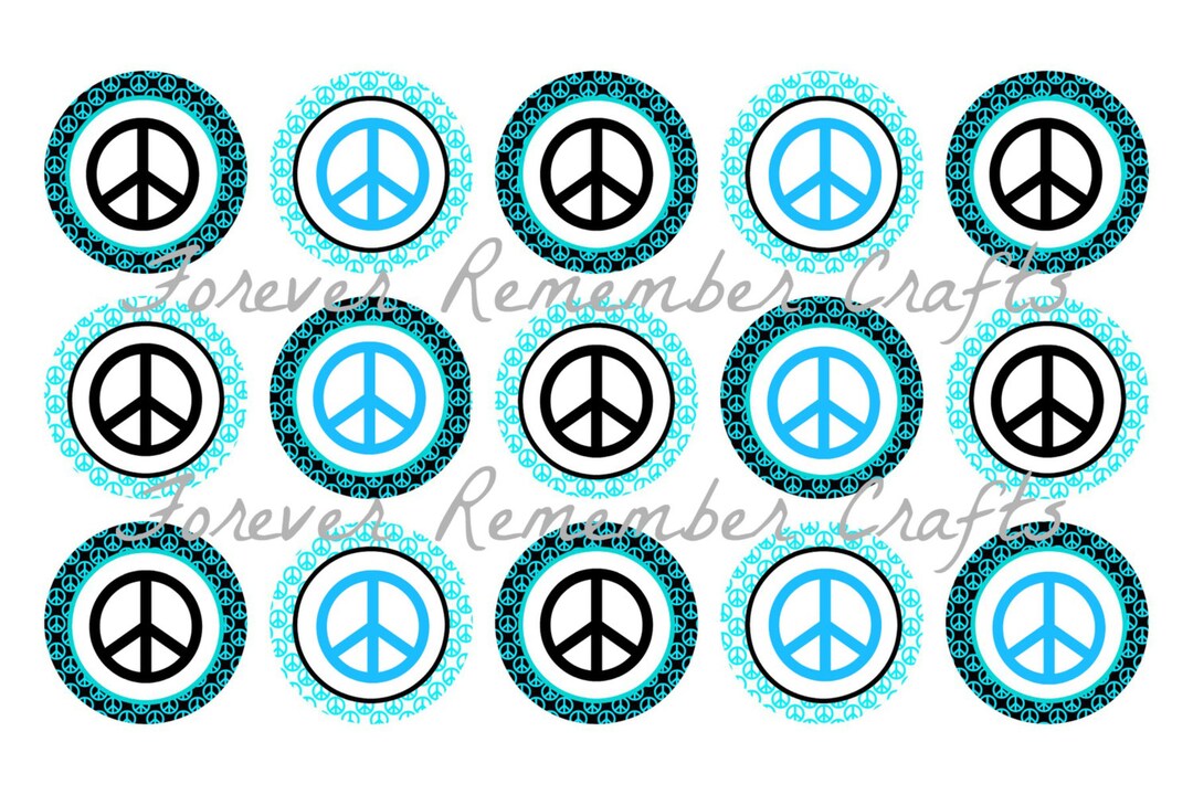 INSTANT DOWNLOAD Teal Piece Signs 1 Inch Bottle Cap Image Sheets ...