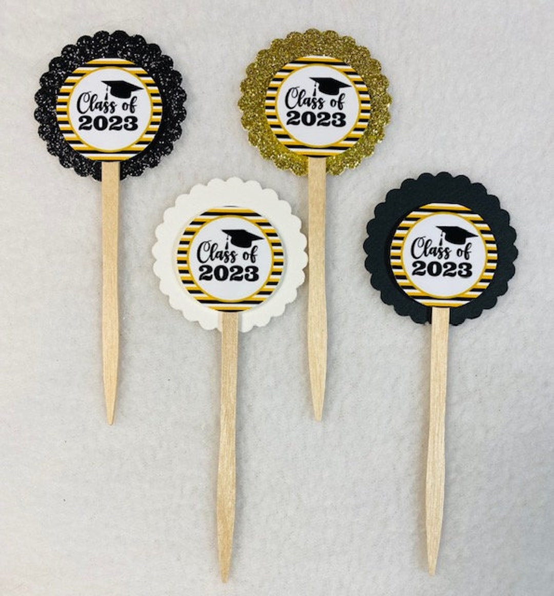 ANY YEAR Set of 12 Class of 2023 Graduation Cupcake Toppers your Choice ...