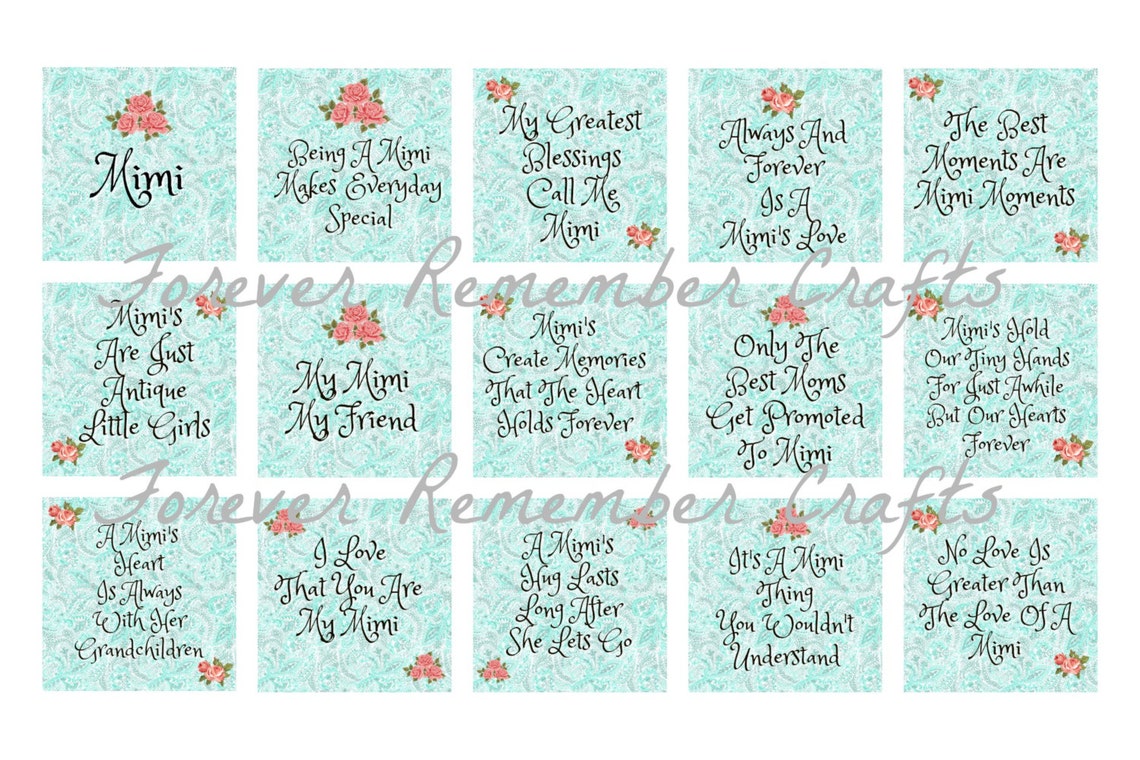 INSTANT DOWNLOAD Mimi Quotes & Sayings Square 1x1 Image Sheets | Etsy