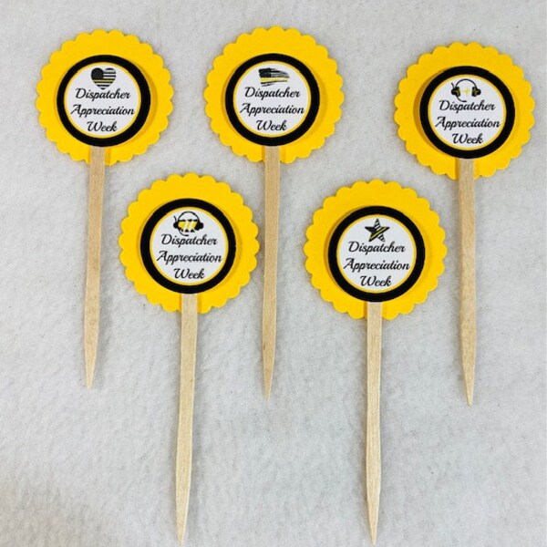 911 Dispatcher Cupcake Toppers - Etsy