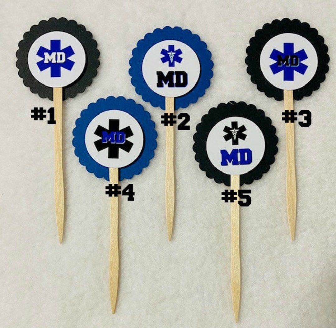 ANY YEAR Set of 12 Personalized Doctor MD Cupcake Toppers you - Etsy