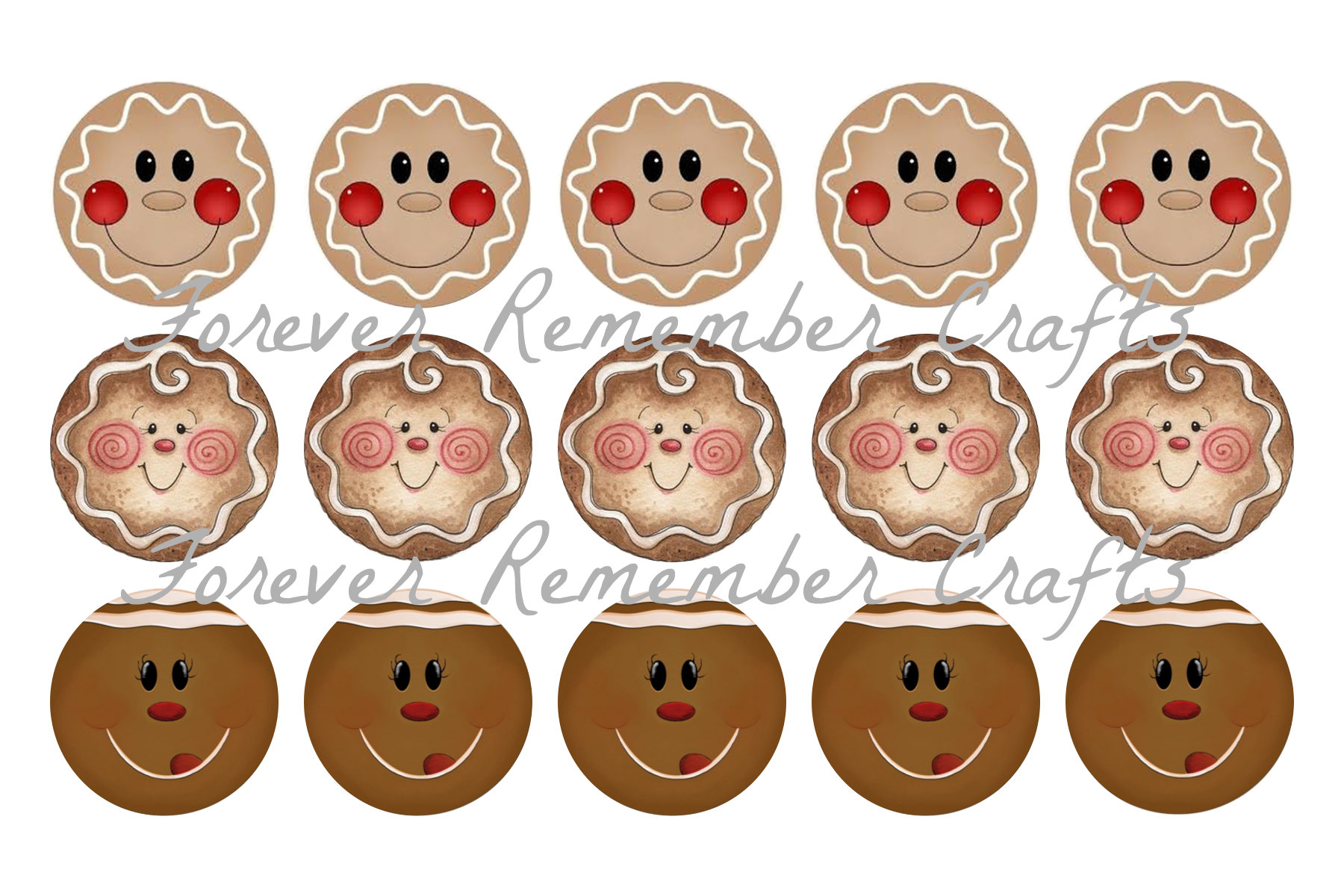 INSTANT DOWNLOAD Gingerbread Man Faces 1 Inch Bottle Cap Image - Etsy