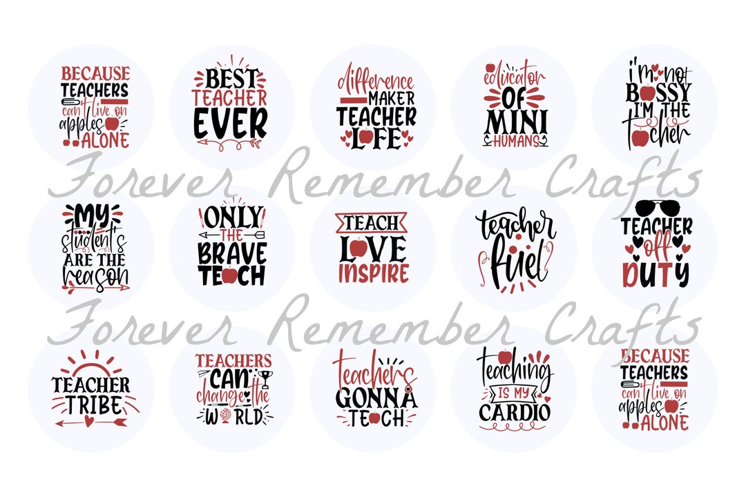 INSTANT DOWNLOAD Teacher Sayings Bottle Cap Image Sheet digital Image ...