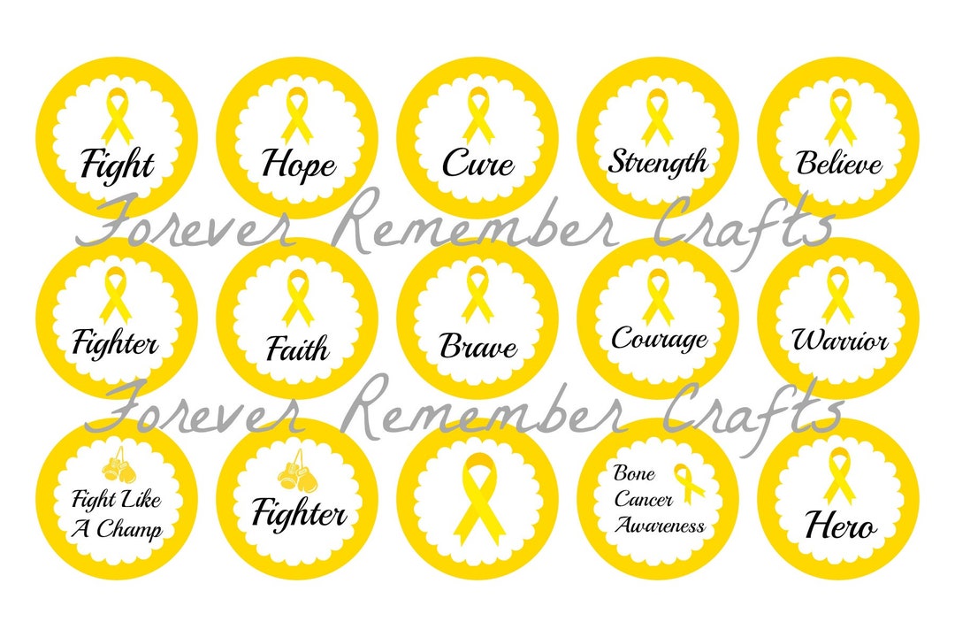 INSTANT DOWNLOAD Bone Cancer Sayings 1 Inch Bottle Cap Image Sheets ...