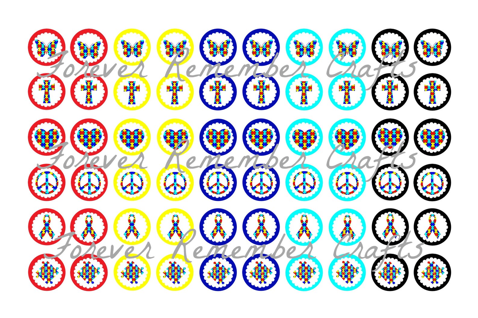 INSTANT DOWNLOAD 12mm Autism Symbols Template - Etsy UK