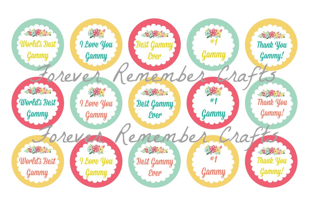 INSTANT DOWNLOAD Gammy Quotes & Sayings 1 Inch Bottle Cap Image Sheets ...