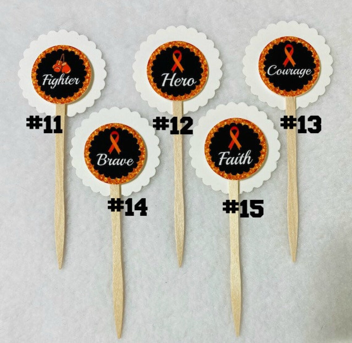 Set of 12 Personalized Kidney Cancer Awareness Cupcake Toppers - Etsy