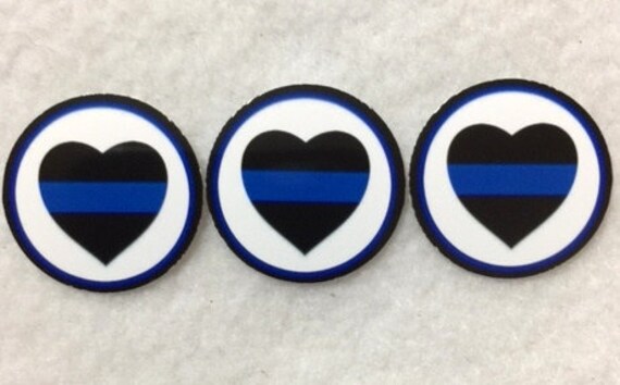 Set of 50/100/150/200 Police Heart 1 Inch Confetti Circles | Etsy