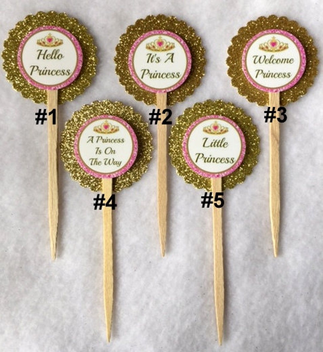 Set of 12 Princess Baby Shower Cupcake Toppers your Choice of 12 - Etsy