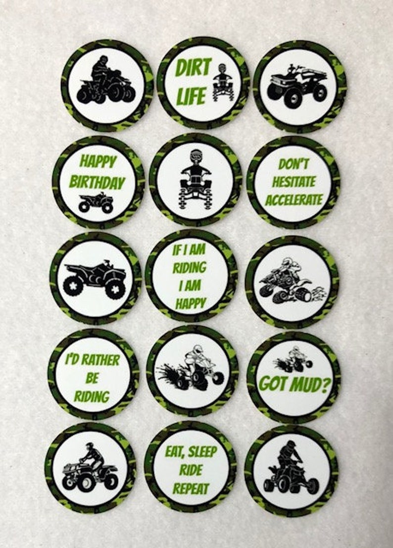 Set of 50/100/150/200 Personalized Four Wheeler ATV Birthday - Etsy