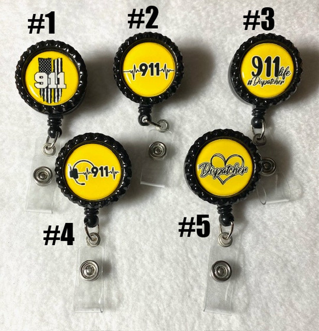911 Dispatcher Bottle Cap Badge Reel - Etsy
