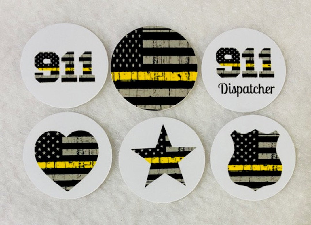 Set of 50/100/150/200 Thin Yellow Line Dispatcher 1 Inch Confetti ...