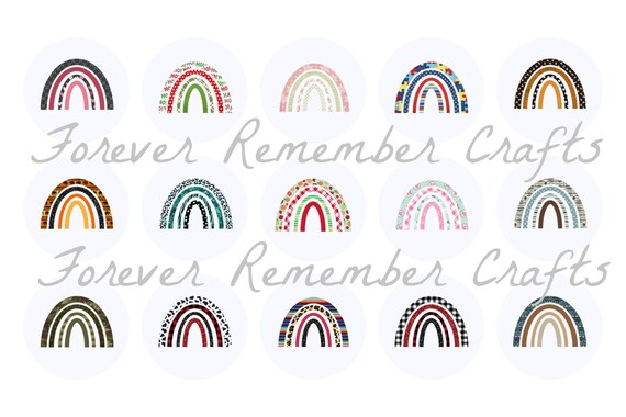 INSTANT DOWNLOAD Rainbows 1 Inch Bottle Cap Image Sheets | Etsy