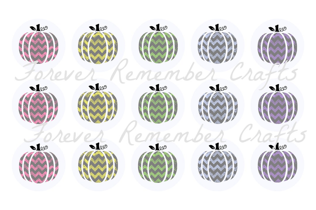 INSTANT DOWNLOAD Chevron Pumpkins 1 Inch Bottle Cap Image Sheets ...