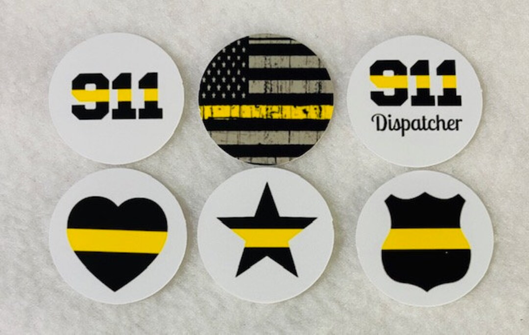 Set of 50/100/150/200 Thin Yellow Line Dispatcher 1 Inch Confetti ...