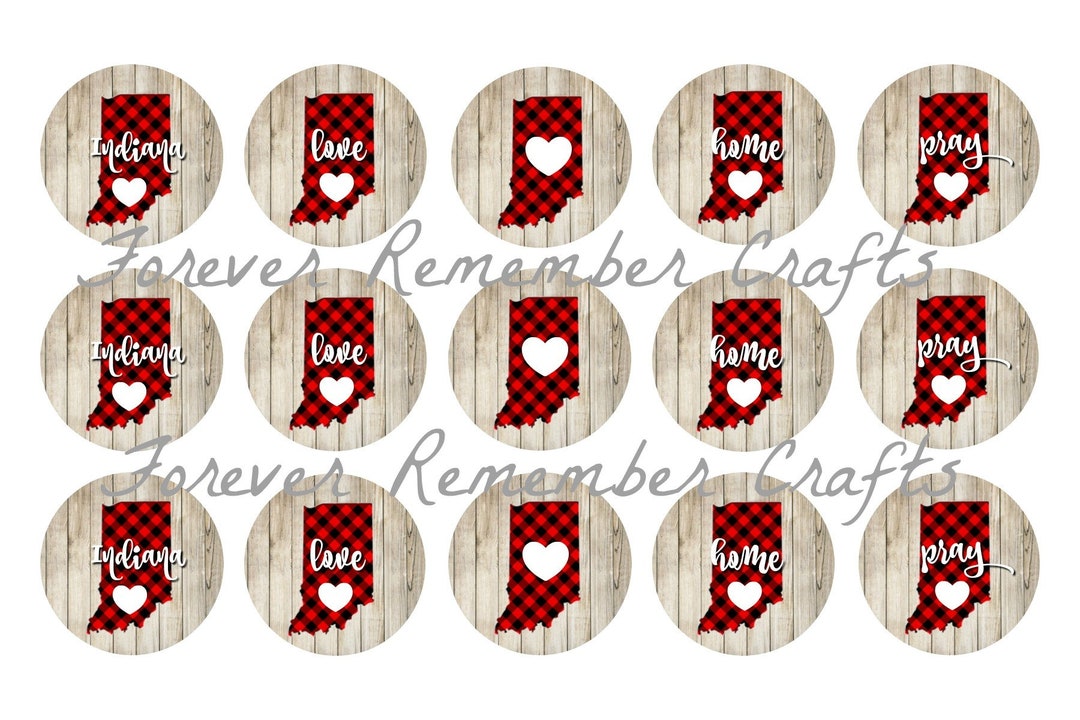 INSTANT DOWNLOAD Indiana Plaid Sayings 1 Inch Bottle Cap Image - Etsy