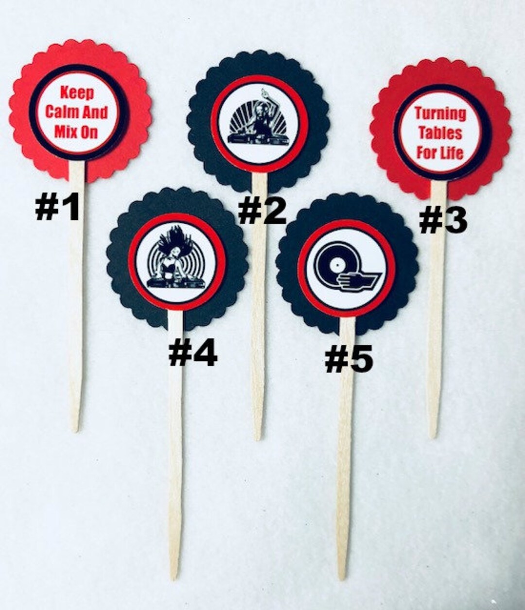 Set of 12 Girl DJ Disc Jockey Cupcake Toppers your Choice of Any 12 - Etsy