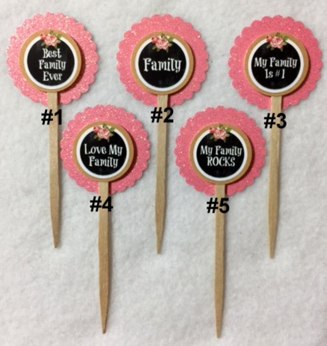 Set of 12 Personalized Family Reunion Cup Cake Toppers your Choice of ...